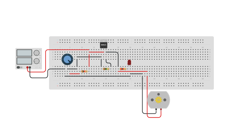 Circuit design DC Motor Speed controller - Tinkercad
