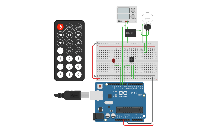 Circuit design Relé y contról | Tinkercad