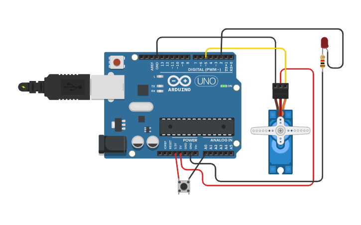 Circuit design Sensor de contacto con led y potenciómetro - Tinkercad