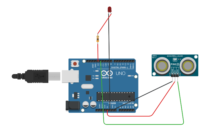 Circuit design Lab8-6:Copy of Mission_EGR30: Ping Sensor - Tinkercad