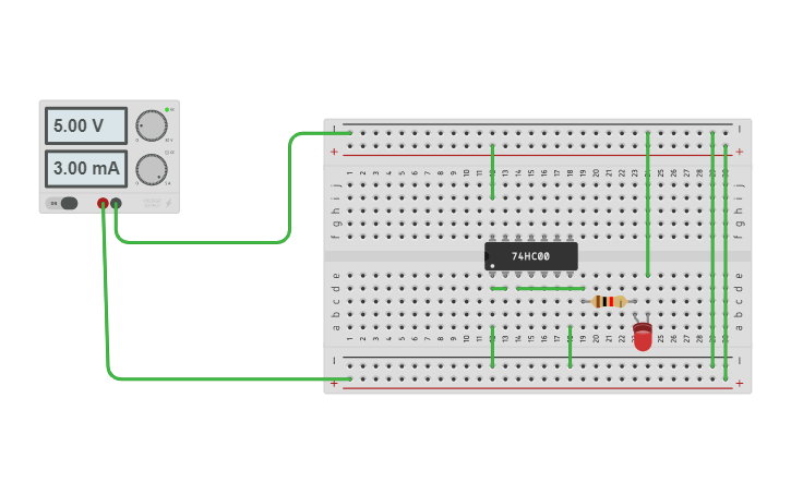 Circuit design NOT using NAND gate | Tinkercad