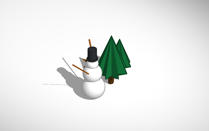 3D design snow person AF | Tinkercad