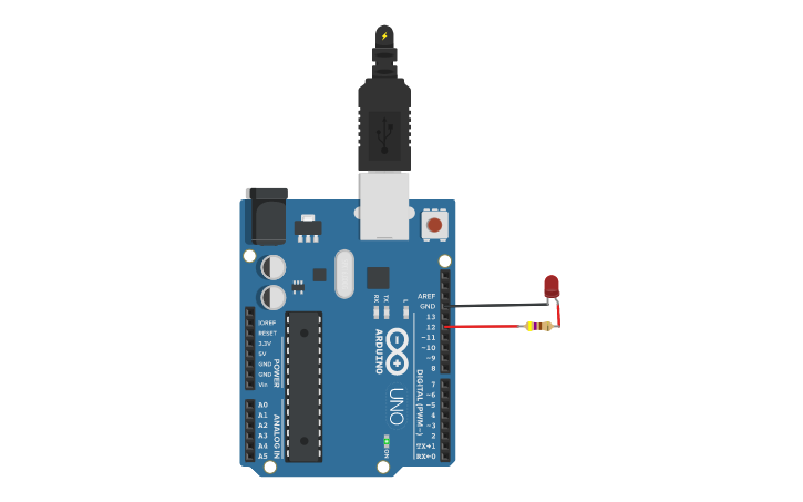 Circuit design Prática 1 - Curso Arduíno - Tinkercad
