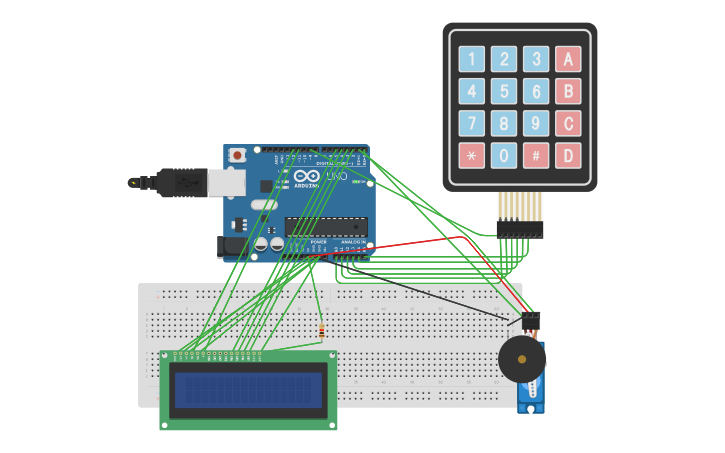 Circuit Design Lcd Password Keypad Tinkercad