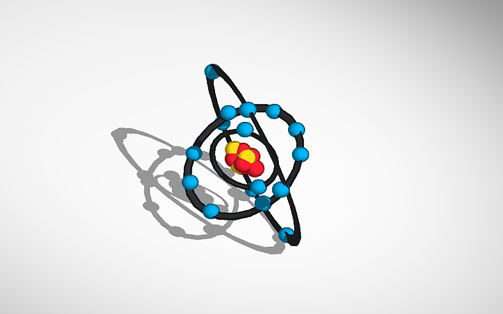 3D design sulfur atom - Tinkercad
