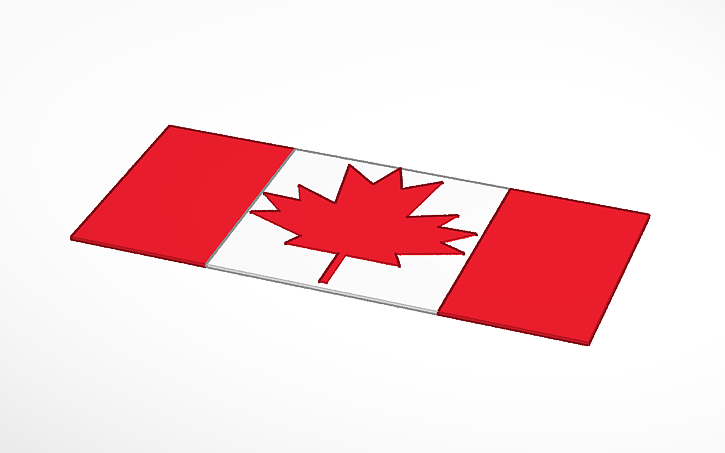 3D design Canadian Flag - Tinkercad