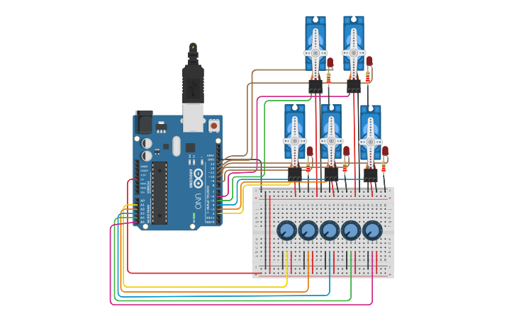 Circuit design Joystick con arduino | Tinkercad