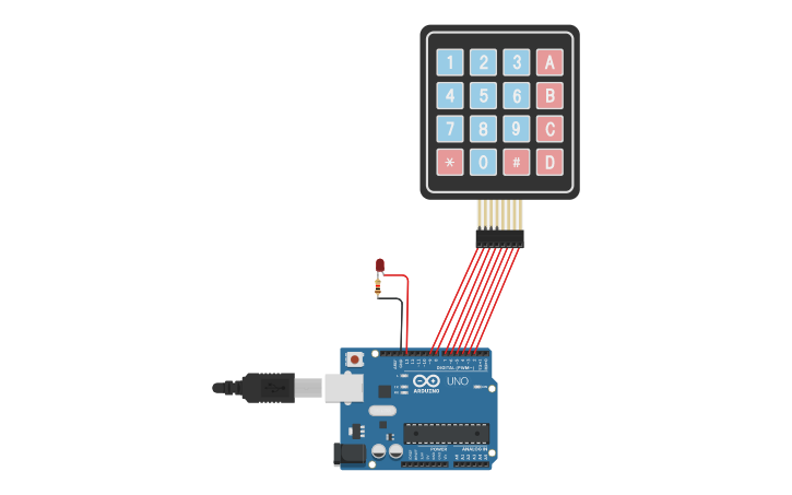 Circuit design keypad - Tinkercad