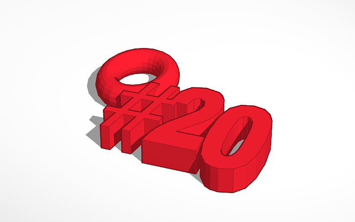 3D design soccer number key chain - Tinkercad