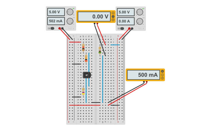 Circuit design Passive Sign Convention and Power - Tinkercad