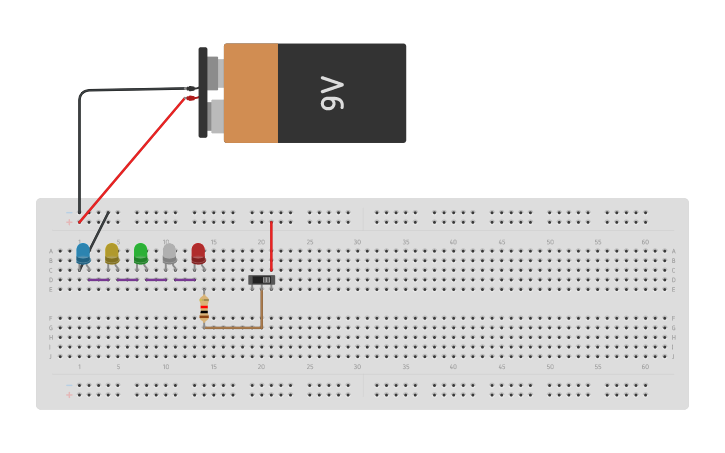 Circuit Design Conexión Serie Leds Con Pulsador Tinkercad