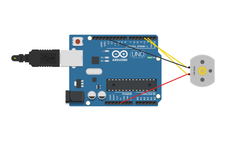 Circuit design Teori 'DC Motor | Tinkercad