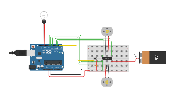 Circuit Design Automatic Gate Control Tinkercad