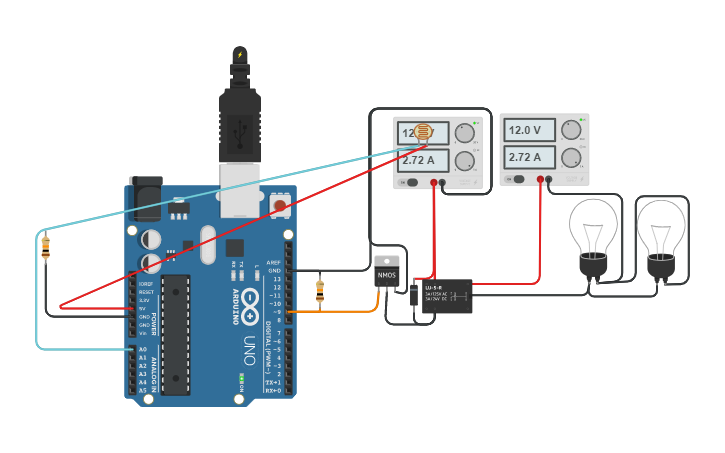 Circuit design Door Light Automation | Tinkercad