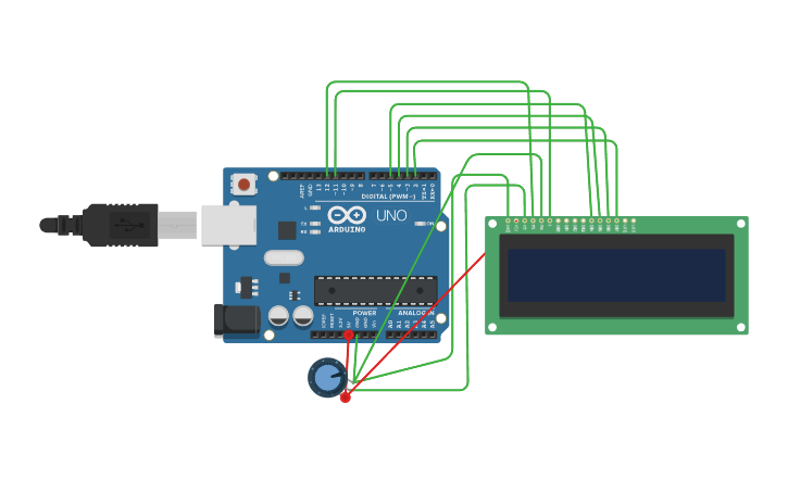 Circuit design Project 5 LCD - Tinkercad