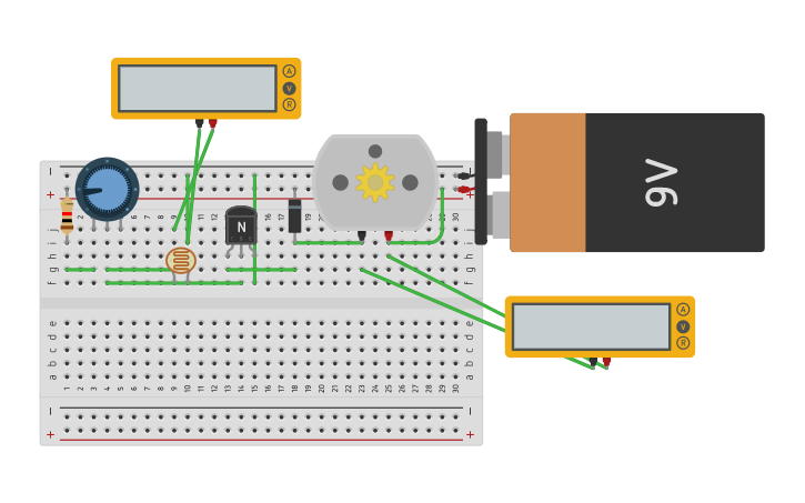 Circuit design pract-transistor | Tinkercad