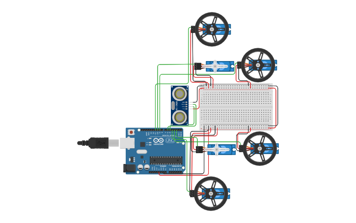 Circuit design Carrito Arduino | Tinkercad