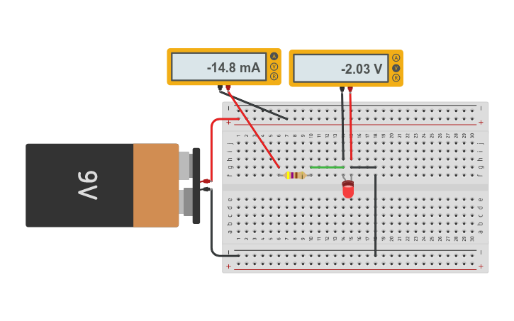 Circuit design LED PROTOBOARD - Tinkercad