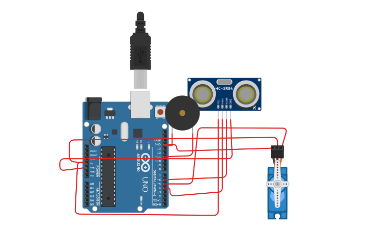 Circuit design MY SMART DUSTBIN | Tinkercad