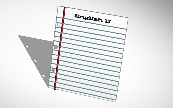 3D design Piece of Paper - Tinkercad