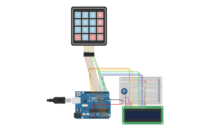 Circuit Design Keypad Password Tinkercad