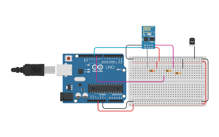 Circuit design Wi-Fi with ESP8266 - Tinkercad