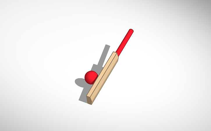 3D design Cricket bat/Ball - Tinkercad