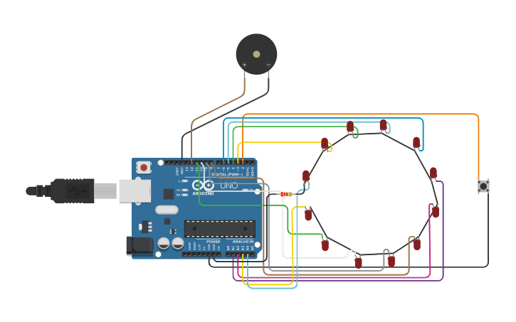 Circuit design Copy of Arduino Cyclone Arcade Game - Tinkercad