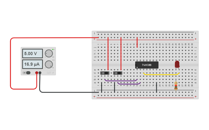 Circuit design AND Gate | Tinkercad