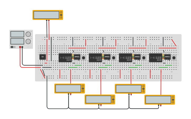 Circuit design 4 Channel relay module - Tinkercad