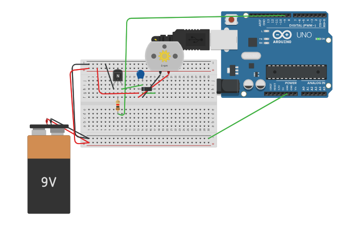 Circuit Design Dc Motor Serial Control Tinkercad