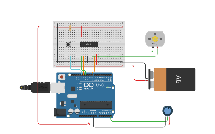 Circuit design L293DMotorControl | Tinkercad