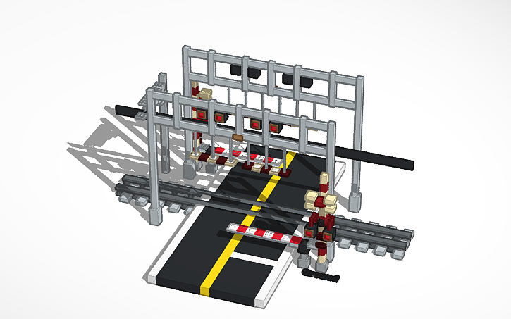 3D design minecraft korean railroad crossing gate V2 | Tinkercad