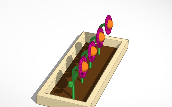 3D design Flowers in a planter | Tinkercad
