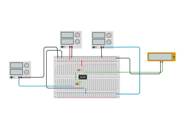 Circuit design Montage amplificateur inverseur - Tinkercad