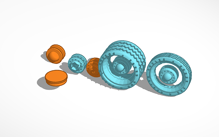 3D design 1/10 rc car tyre and spoke wheel - Tinkercad