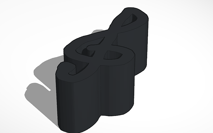 3D design Treble clef - Tinkercad
