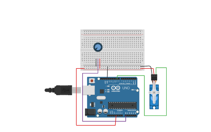 Circuit design ServoControl using Arduino UNO | Tinkercad Circuit design ServoControl using Arduino UNO | Tinkercad