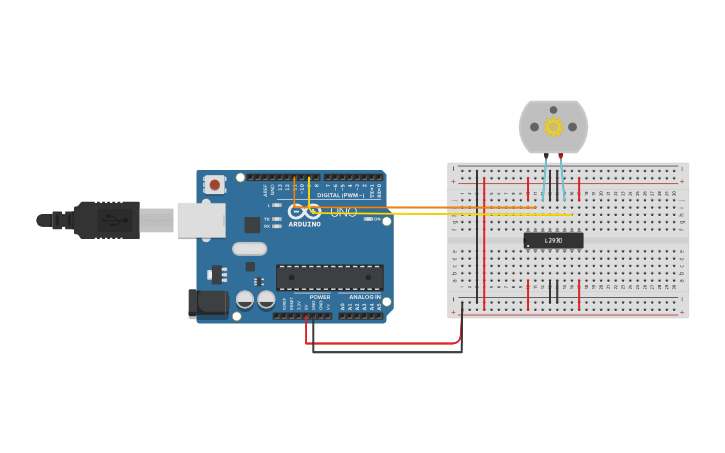 Circuit Design Rotating Dc Motor Tinkercad