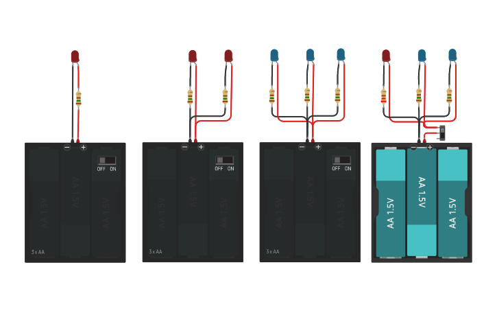 Circuit design LEDs in Parallel - Tinkercad