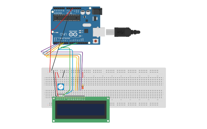 Circuit design LCD | Tinkercad