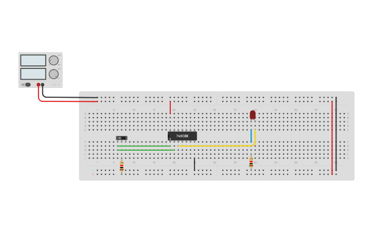 Circuit design NOT Gate Using NAND Gate - Tinkercad