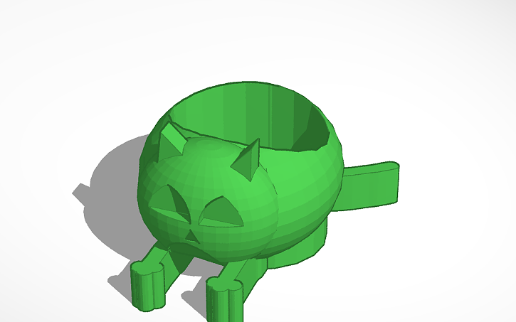 3D design cat pencil cup | Tinkercad