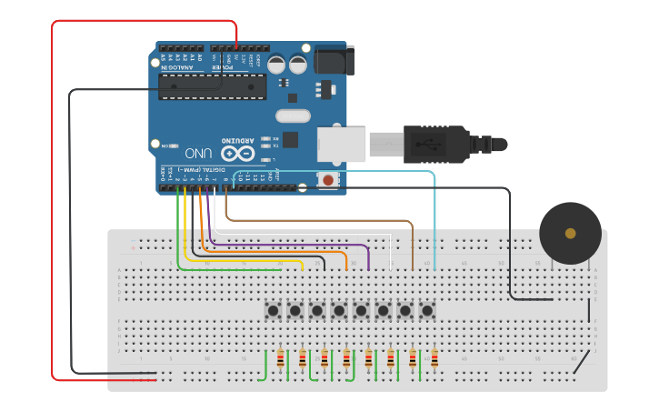 Circuit design Arduino Piano ( Hamza Samran ) | Tinkercad
