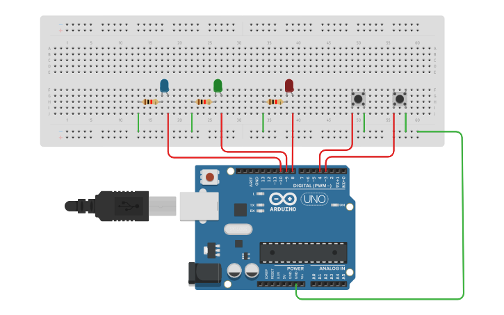 Circuit design Debounce - Tinkercad