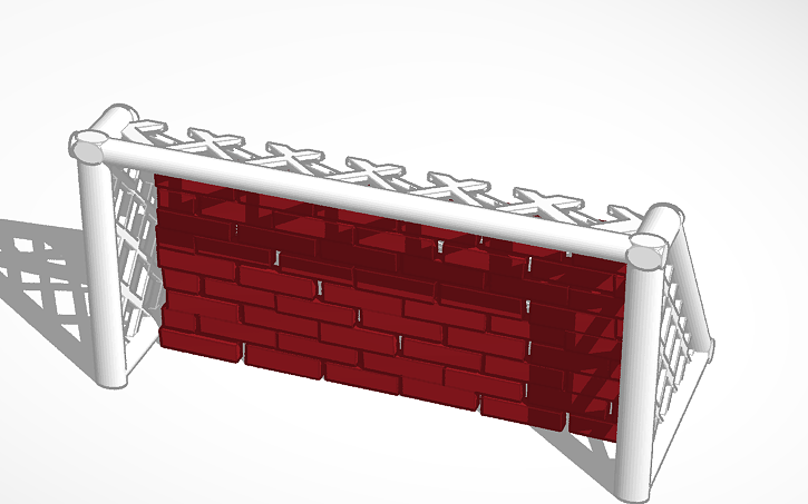 3D design Hockey Goal with Brick Wall (remixed) - Tinkercad