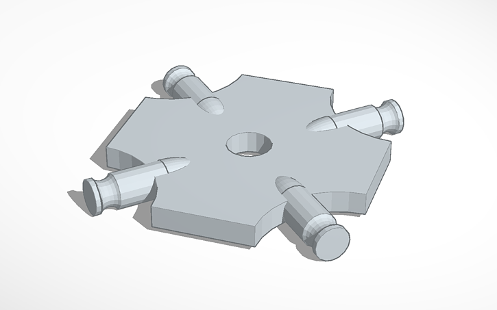 3D design small knex plate - Tinkercad