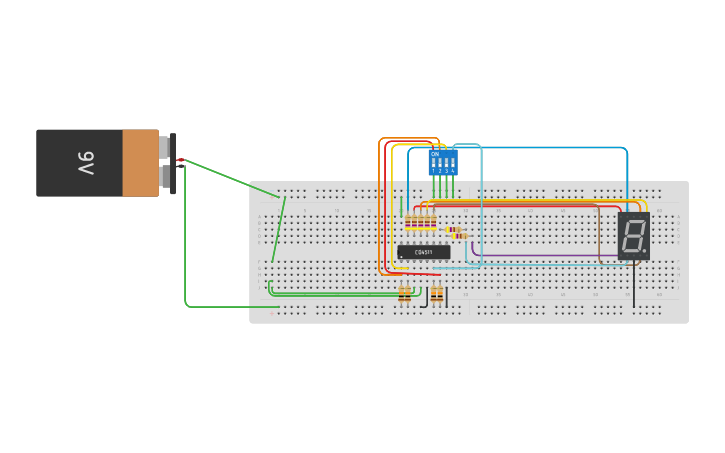 Circuit design Display a sette segmenti | Tinkercad