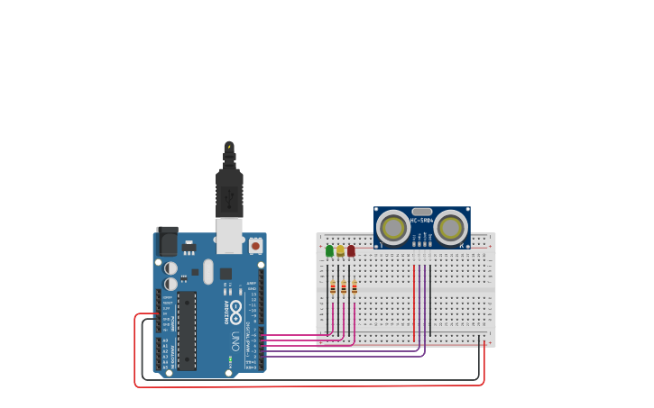 Circuit design trigger/echo | Tinkercad