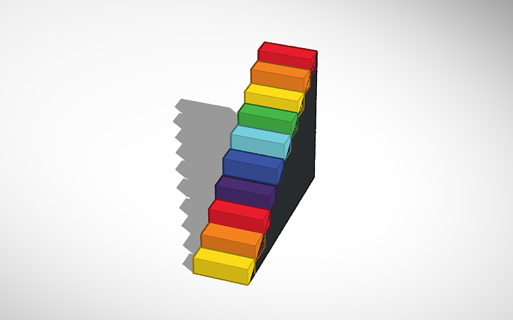 3D design Rainbow Stairs (Solid Structure) | Tinkercad
